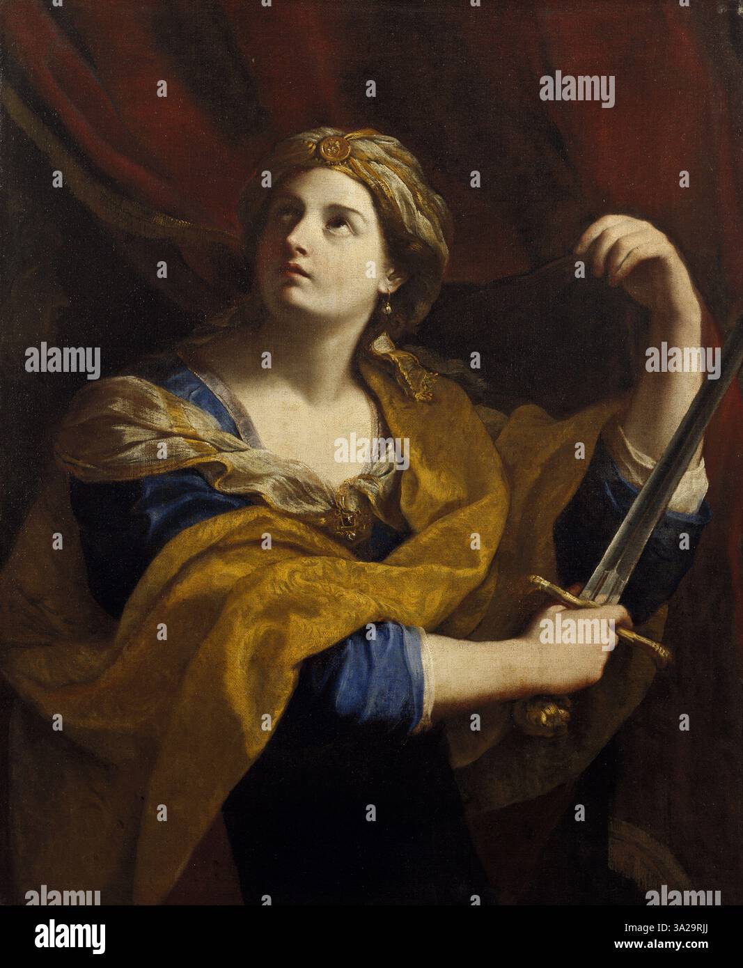 This painting, attributed to the school of Guido Reni, depicts Judith ...