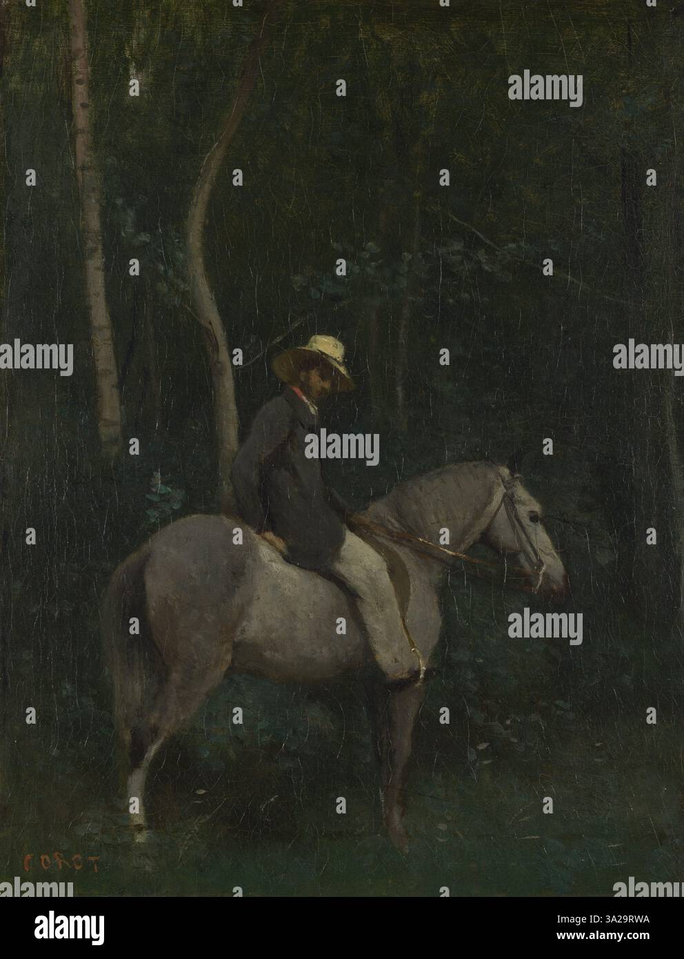'Monsieur Pivot on Horseback' captures a portrait of a man riding a ...
