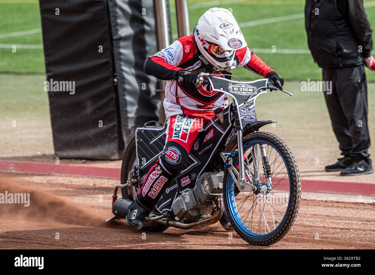 Jack Shimelt does a practice start during the Belle Vue Aces Media Day ...
