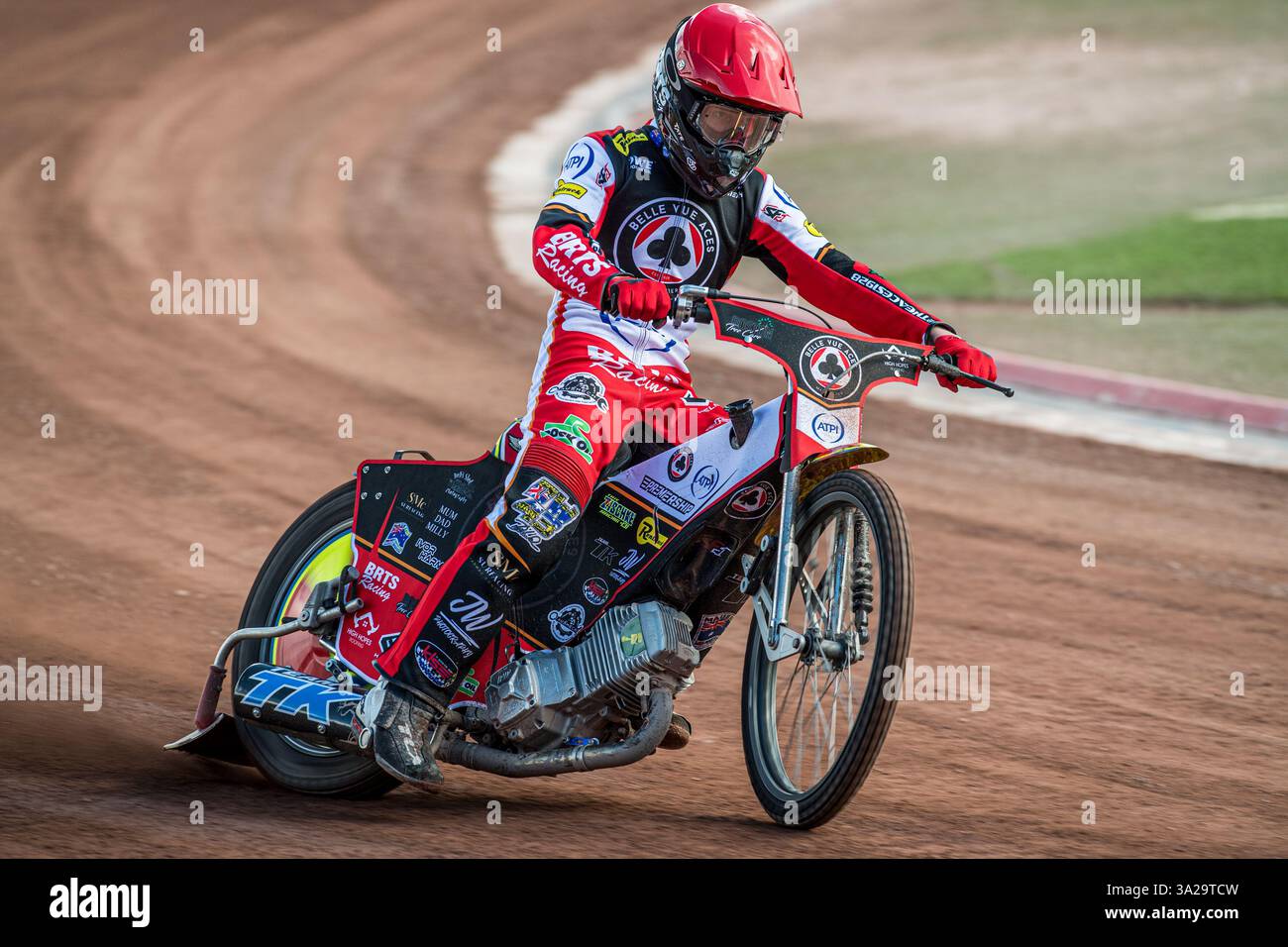 Tate Zischke in action during the Belle Vue Aces Media Day at the ...