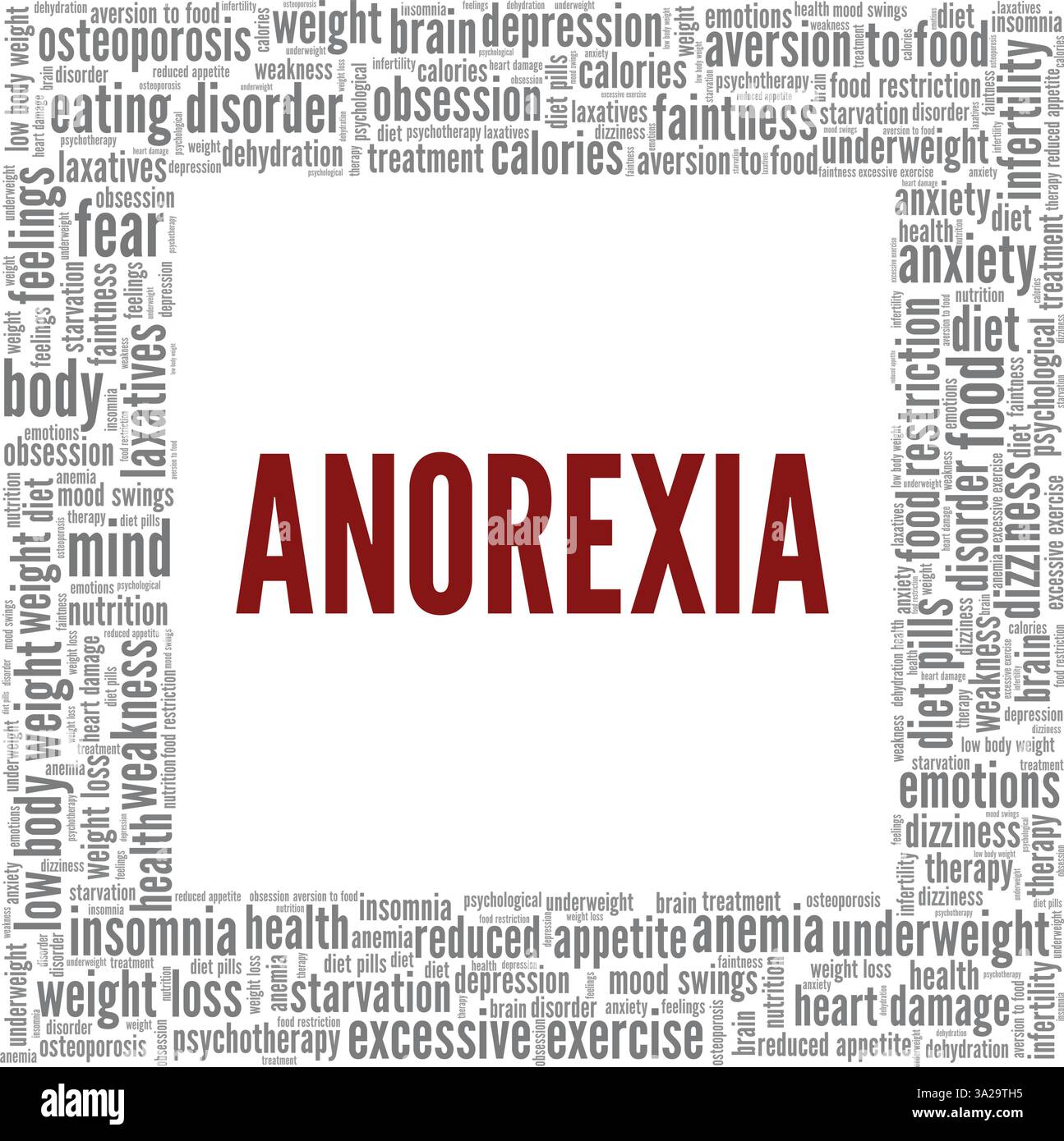 Anorexia vector illustration word cloud isolated on a white background ...