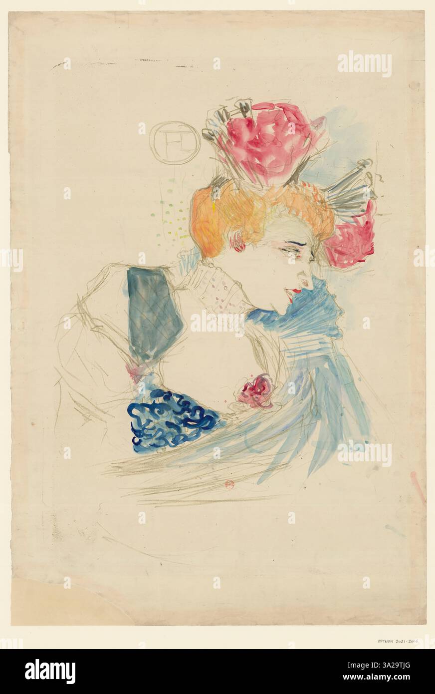 This bust portrait of Mademoiselle Marcelle Lender features the subject ...