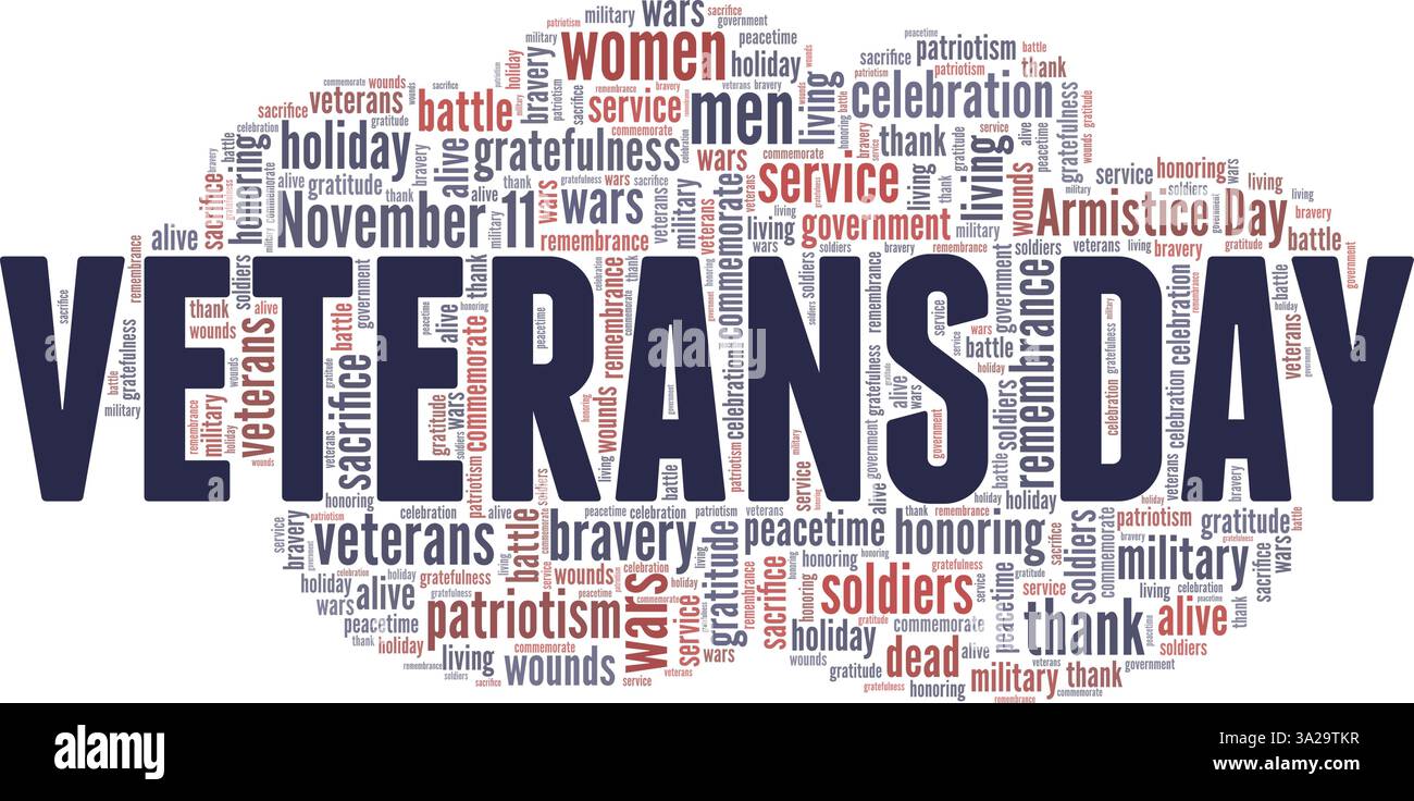 Veterans Day vector illustration word cloud isolated on a white ...