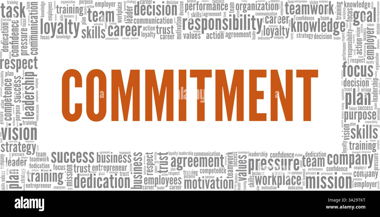 Commitment vector illustration word cloud isolated on a white ...