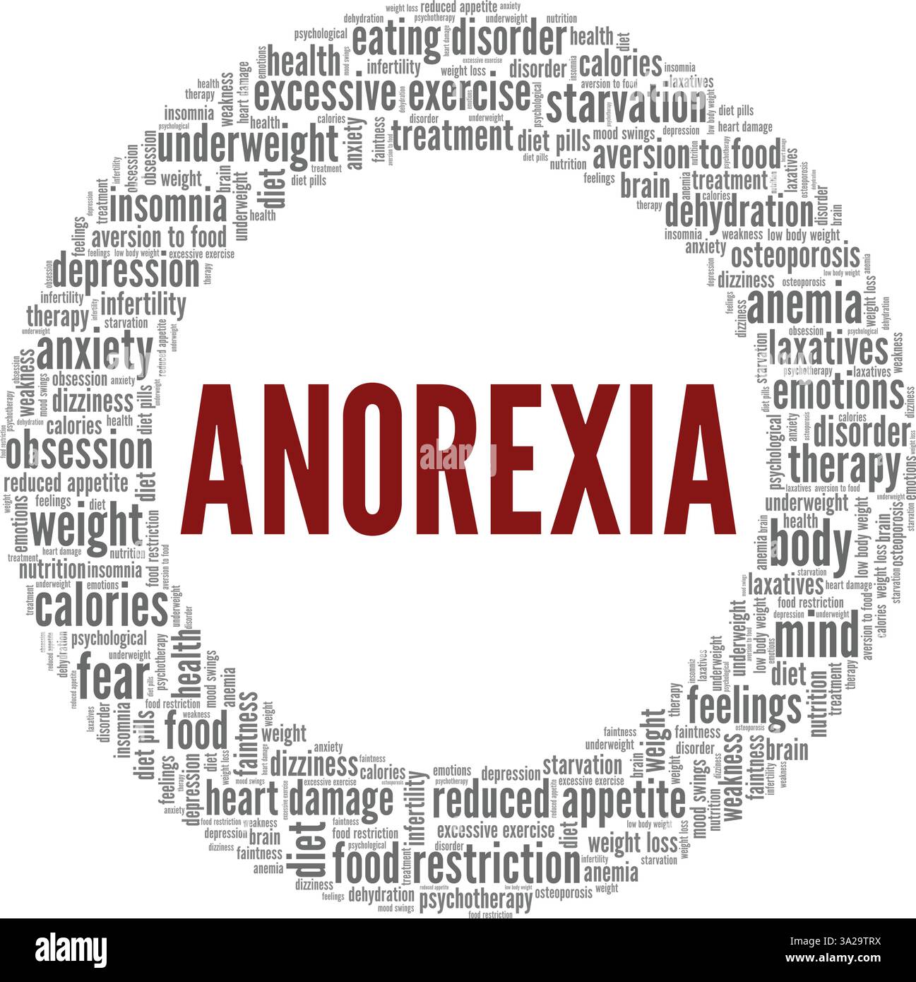 Anorexia vector illustration word cloud isolated on a white background ...