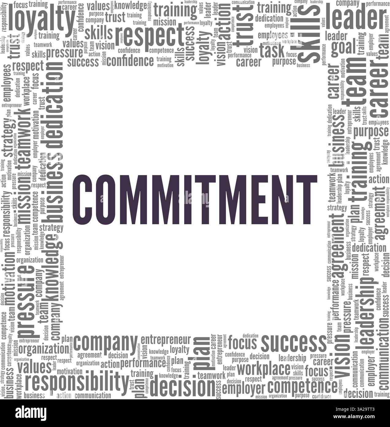 Commitment vector illustration word cloud isolated on a white background Stock Vector Image ...