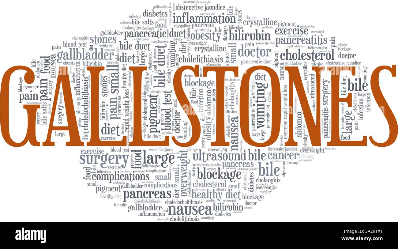 Gallstones vector illustration word cloud isolated on a white ...