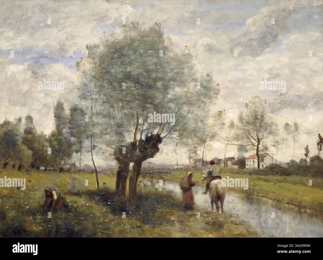 'Landscape at Coubron' by Corot captures a peaceful rural scene with ...