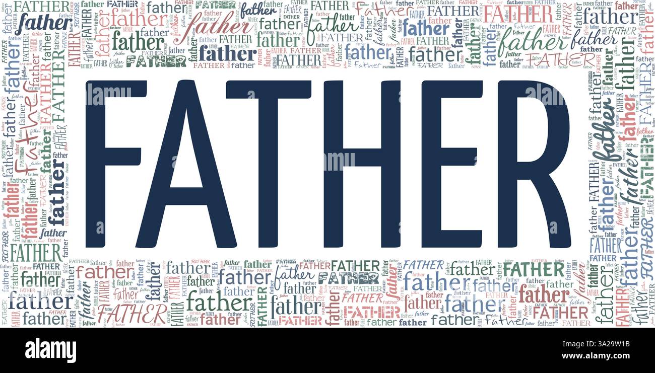 Father vector illustration word cloud isolated on a white background ...