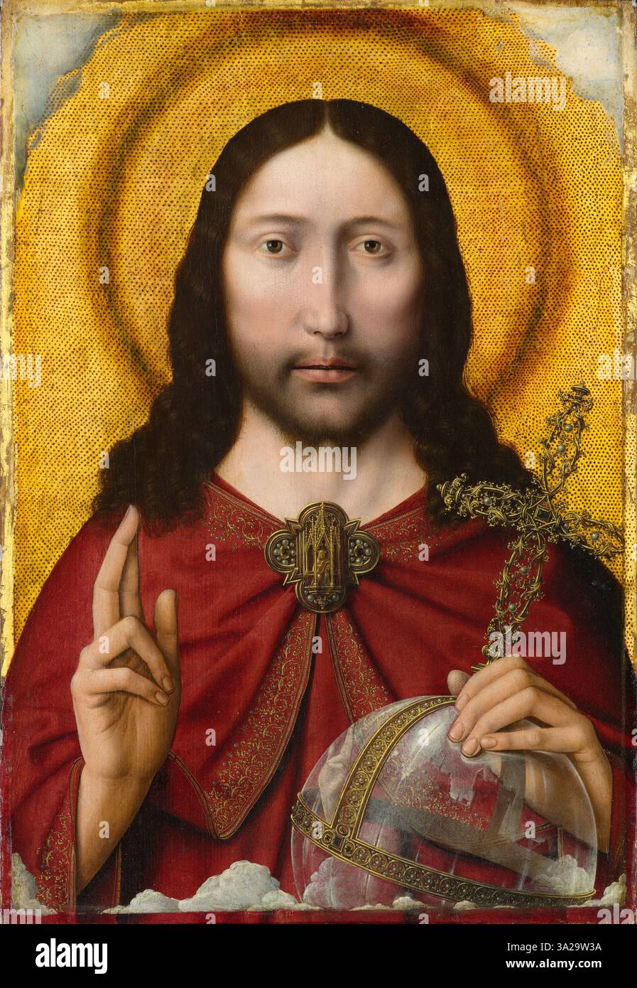 This painting, attributed to Quentin Massys and his studio, portrays ...