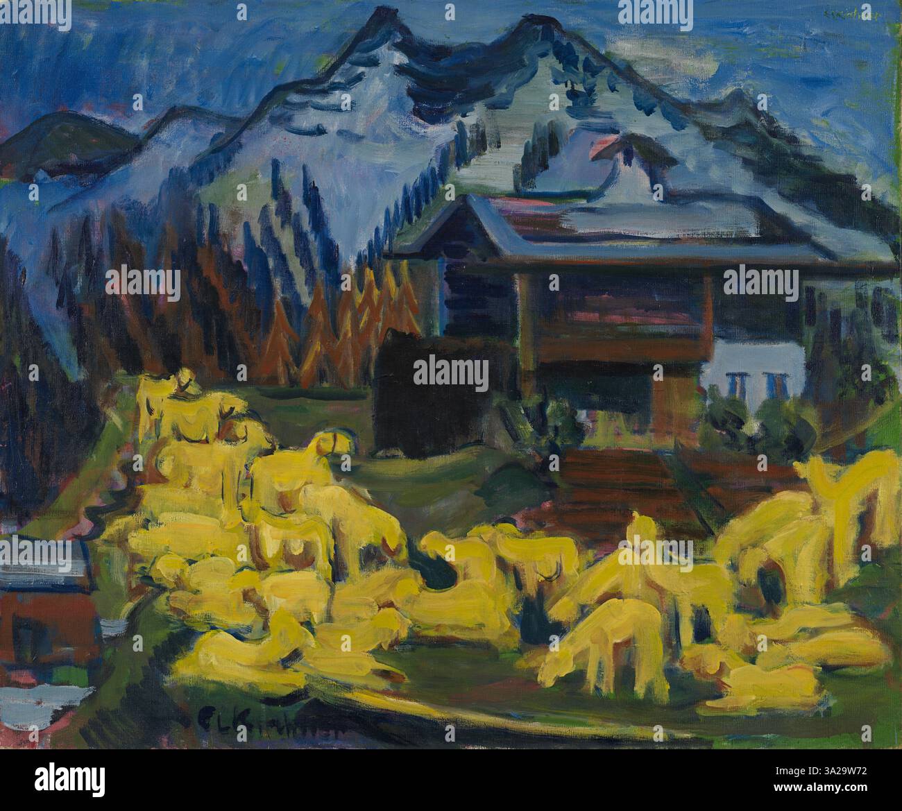 *Schafherde* (Flock of Sheep) by Ernst Ludwig Kirchner, painted in 1938 ...