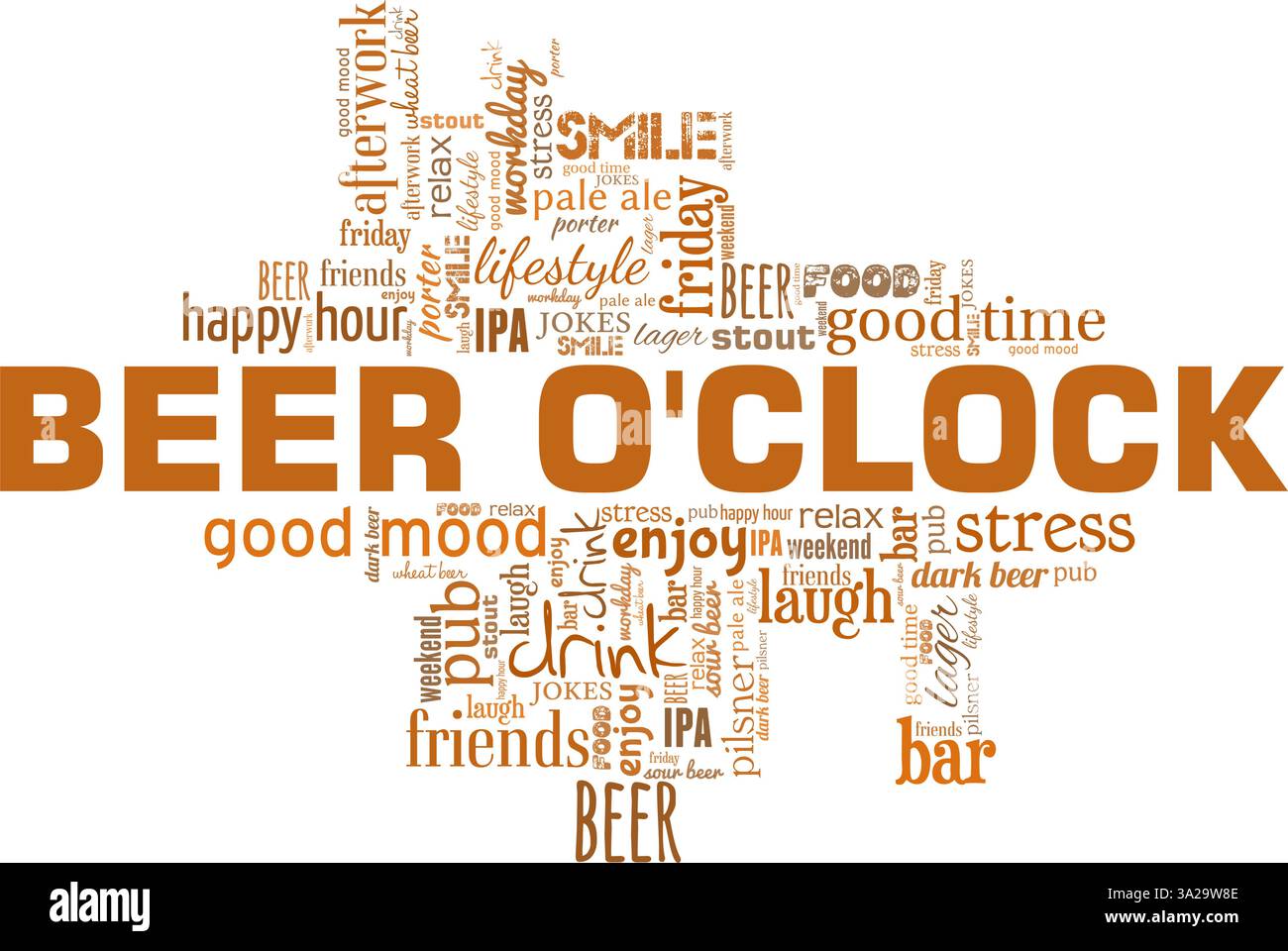 Time for a Drink - Beer o'clock vector illustration word cloud isolated ...