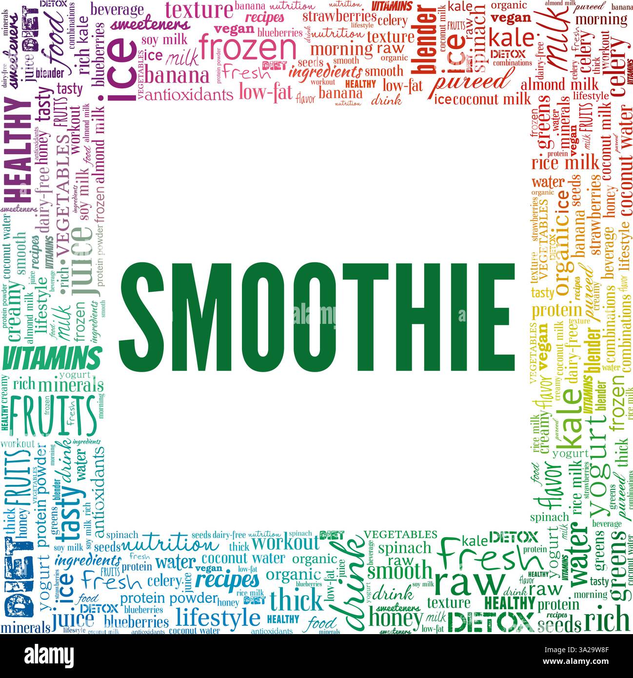 Smoothie vector illustration word cloud isolated on a white background ...