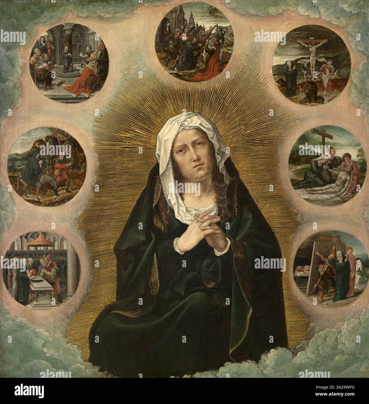 In *The Seven Sorrows of Mary*, Bernard van Orley presents the Virgin Mary in scenes of deep ...