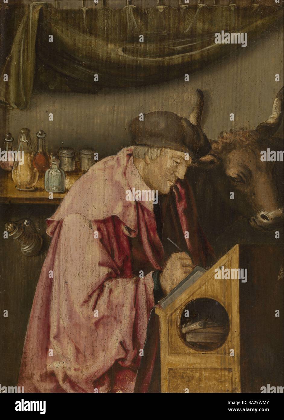 *Saint Luke* by Lucas van Leyden depicts the Evangelist in traditional ...