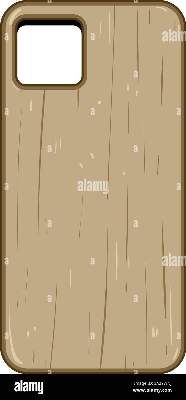 durable phone case wooden cartoon vector illustration Stock Vector ...