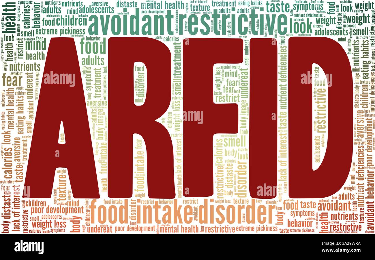 ARFID - Avoidant Restrictive Food Intake Disorder vector illustration ...