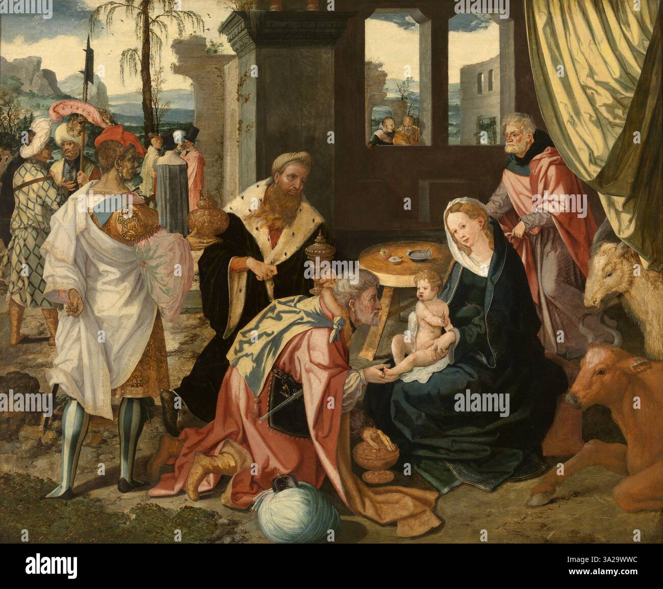 Jan Swart van Groningen’s depiction of the Adoration of the Magi from the early 16th century ...