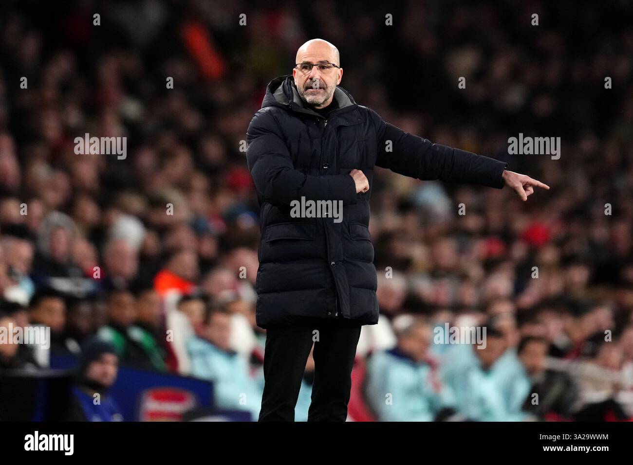 PSV Eindhoven manager Peter Bosz during the UEFA Champions League round ...