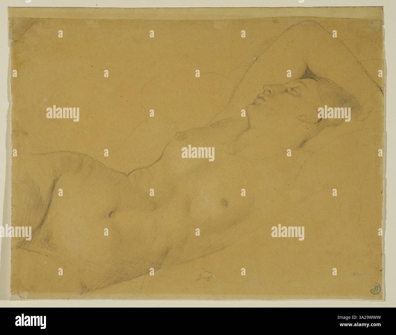 This preparatory study by Jean-Auguste-Dominique Ingres is for his famous painting, The Grande ...