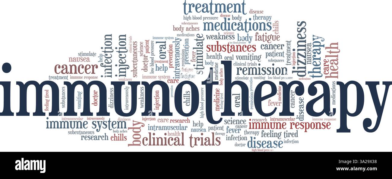 Immunotherapy vector illustration word cloud isolated on a white ...