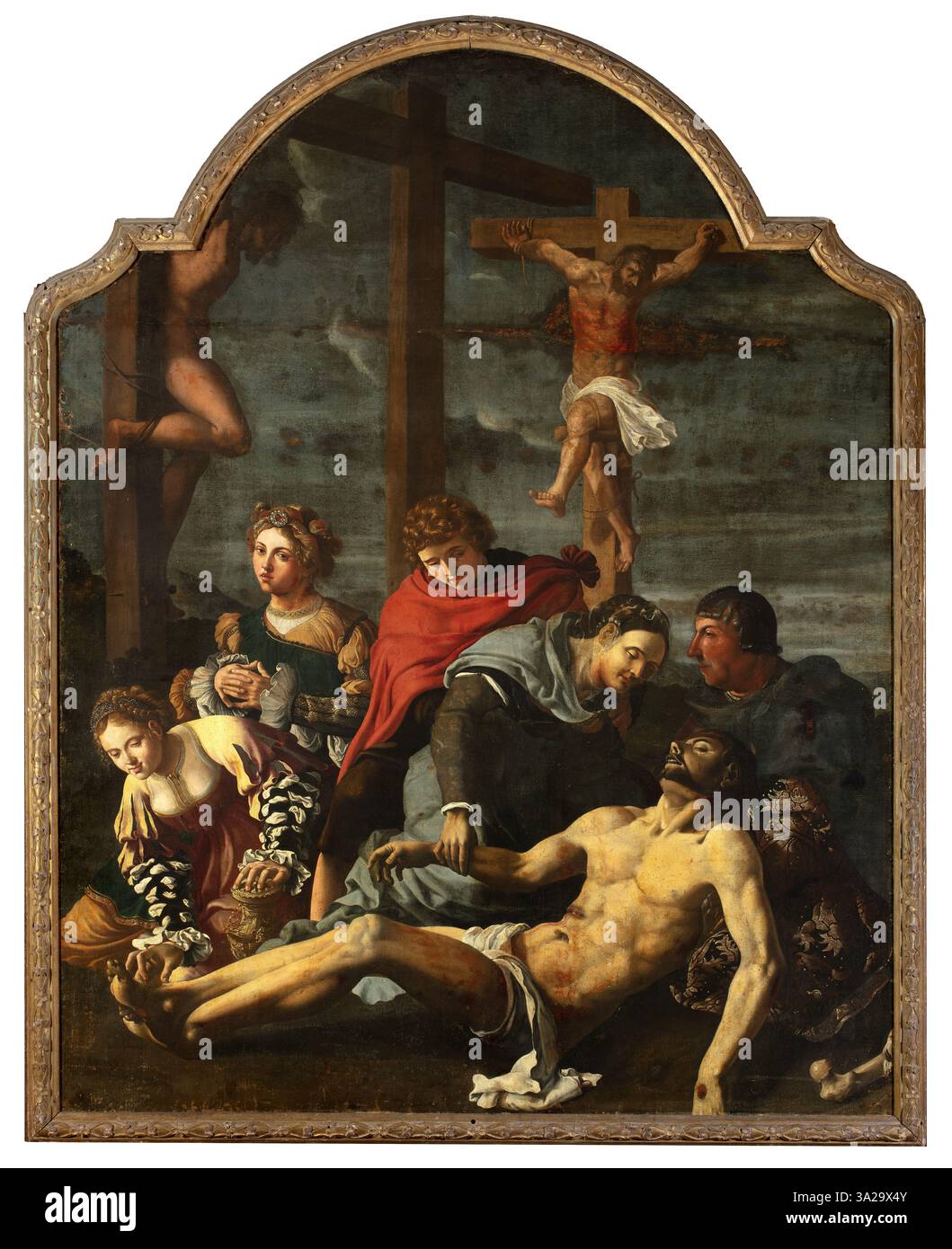 This work, a copy after Maarten van Heemskerck, shows a scene of ...