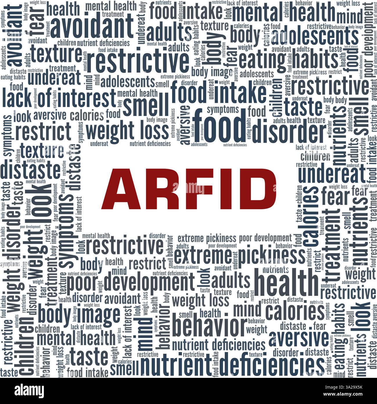 ARFID - Avoidant Restrictive Food Intake Disorder vector illustration ...