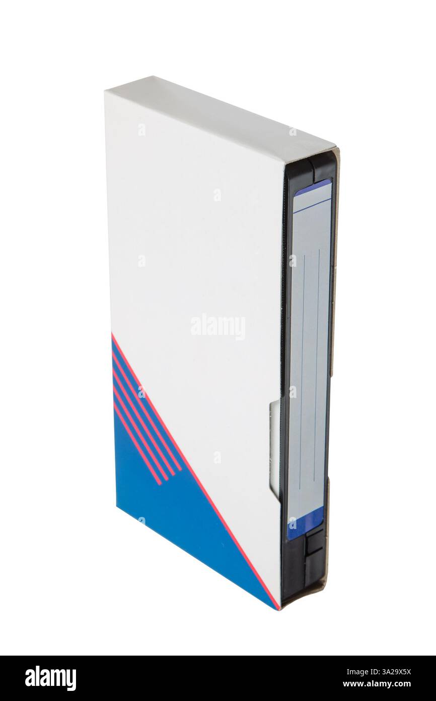 Vintage VHS tape in a white and blue cardboard sleeve with red diagonal ...