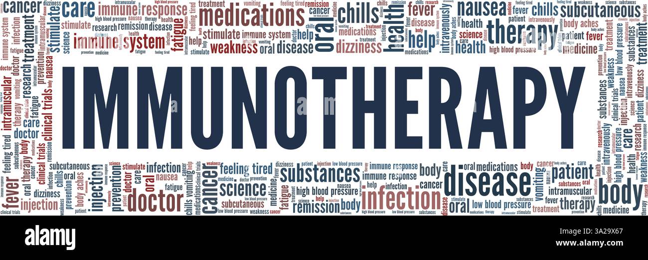 Immunotherapy vector illustration word cloud isolated on a white ...