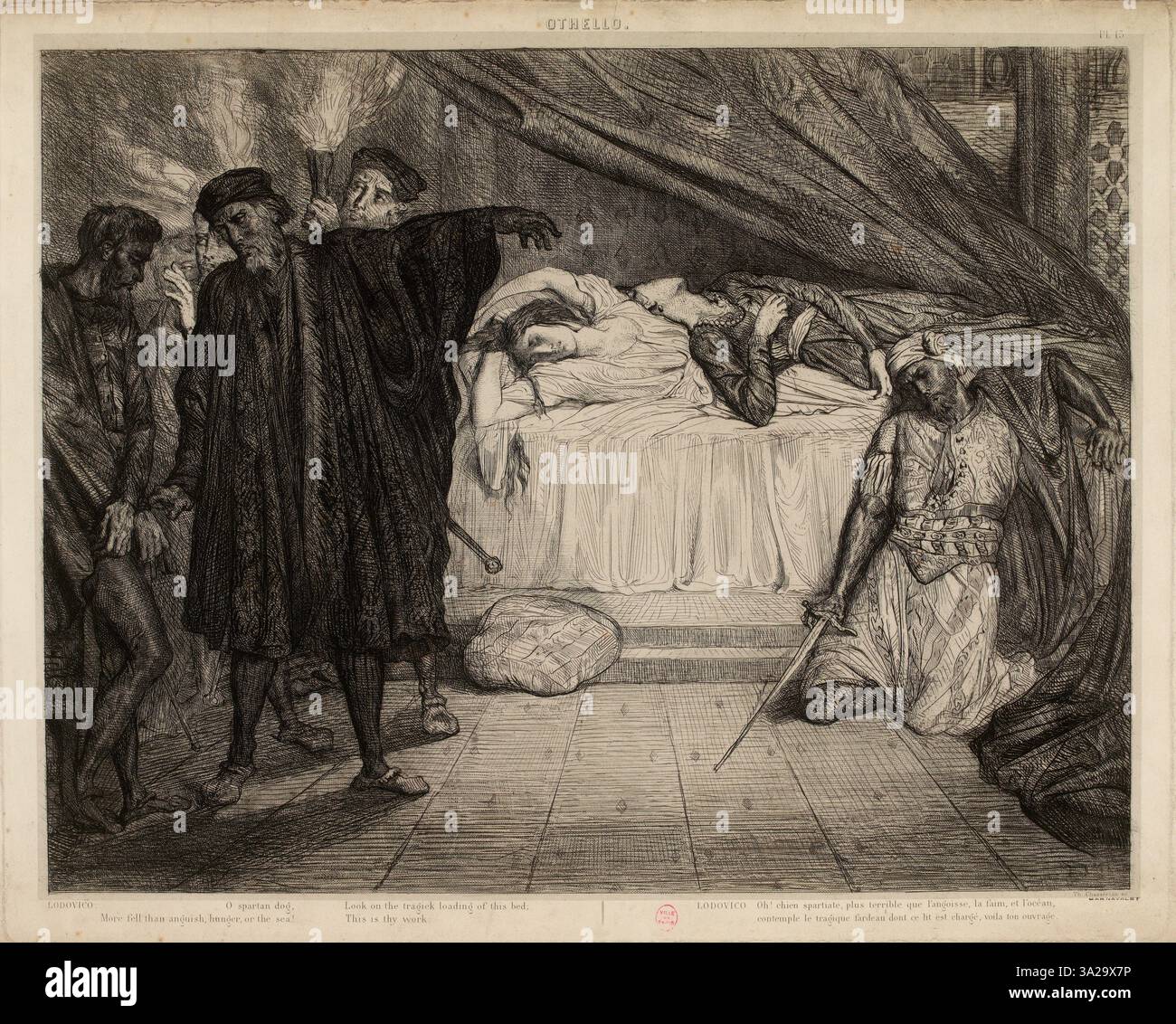 This illustration depicts the tragic figure of Othello, capturing the ...