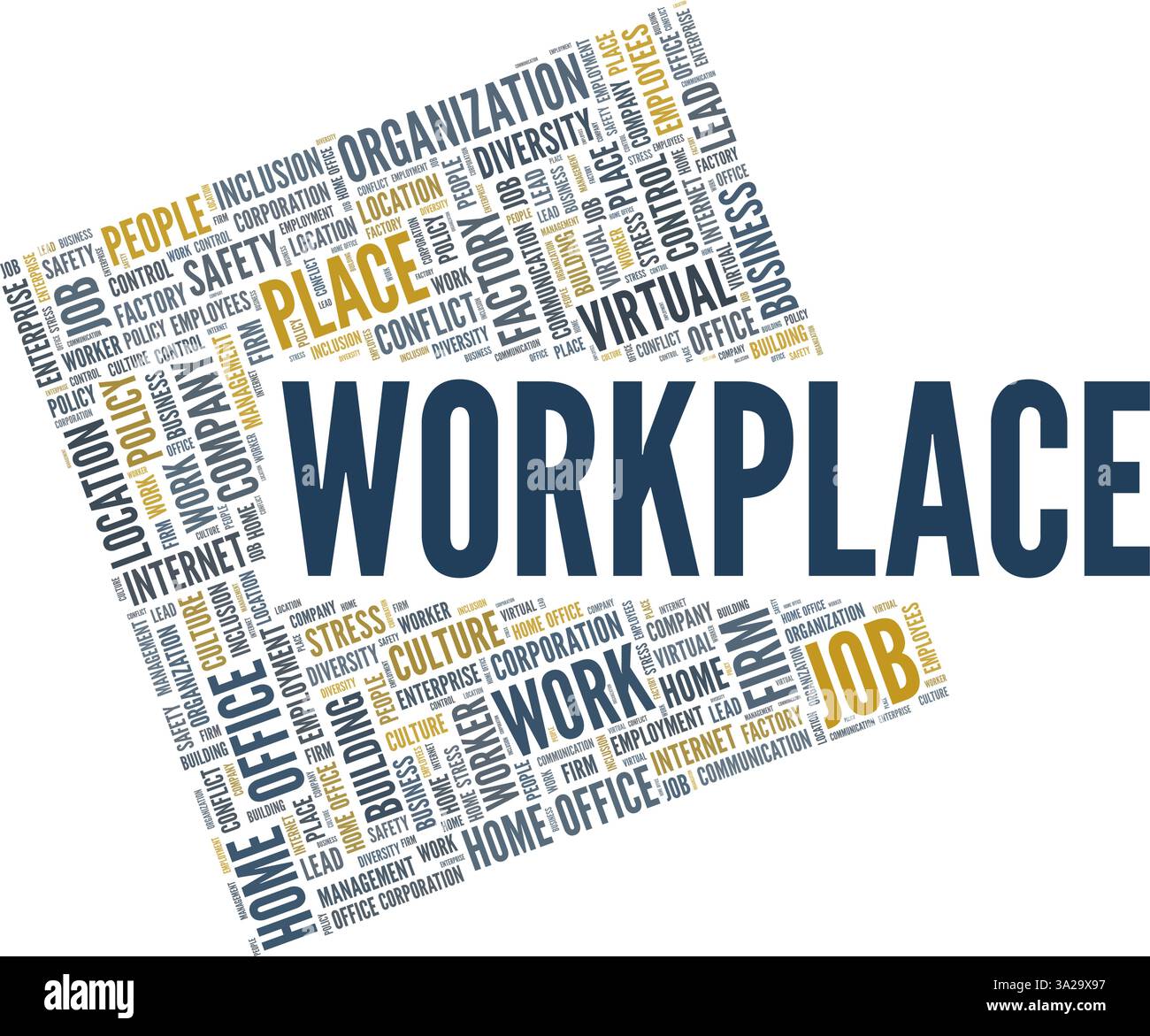 Workplace vector illustration word cloud isolated on a white background ...