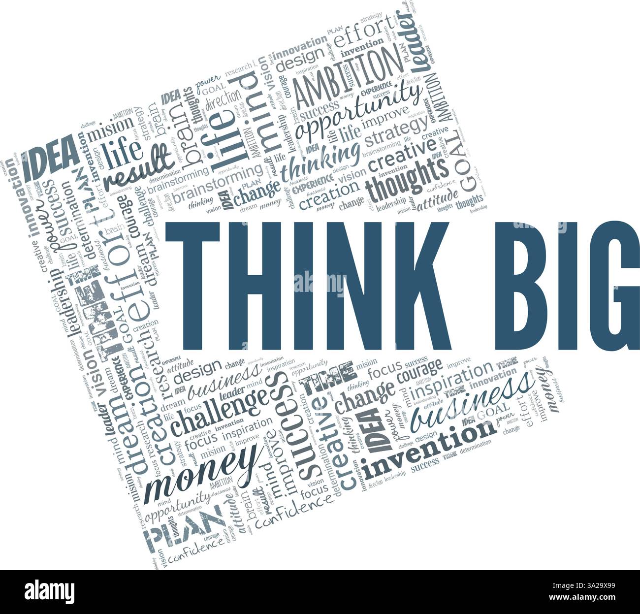 Think Big vector illustration word cloud isolated on a white background ...