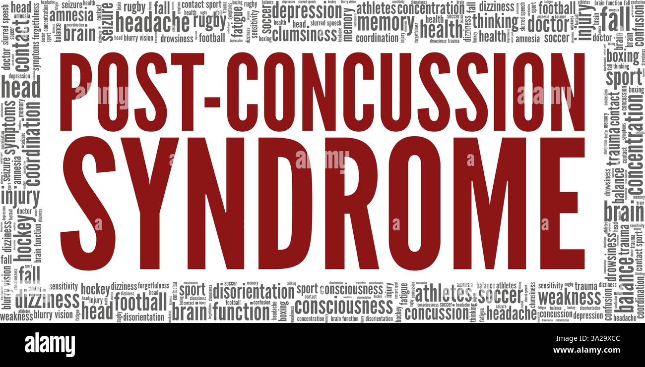 Post-Concussion Syndrome vector illustration word cloud isolated on a ...