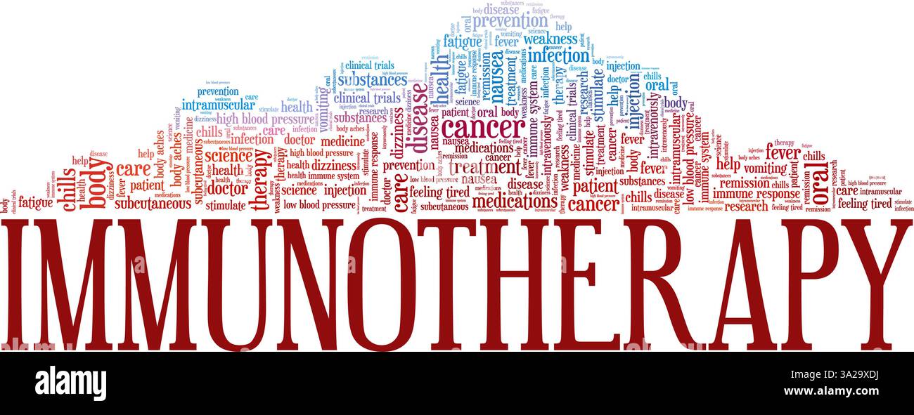 Immunotherapy vector illustration word cloud isolated on a white ...