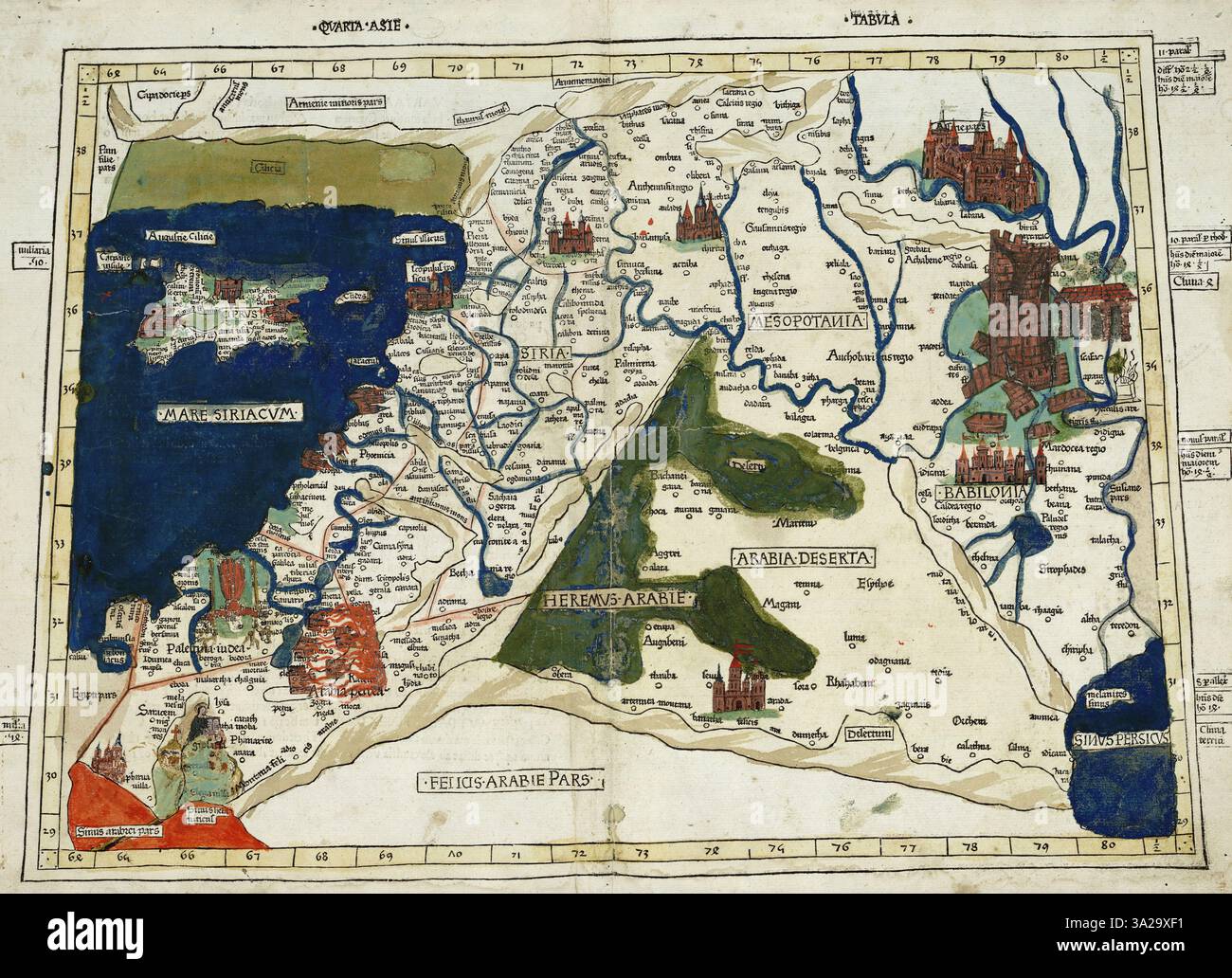 This 1486 map by Ptolemy, reproduced by Johann Reger, depicts the ...