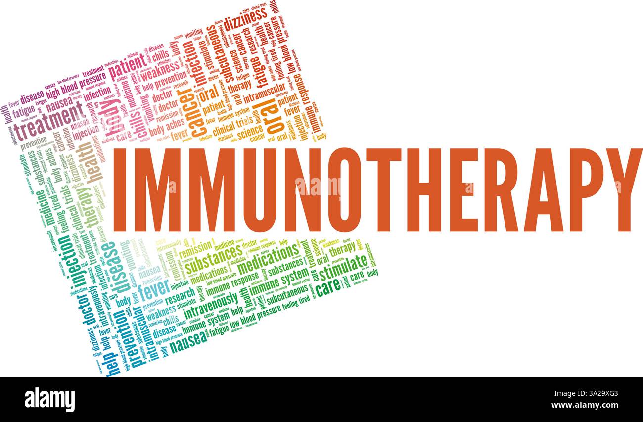 Immunotherapy vector illustration word cloud isolated on a white ...