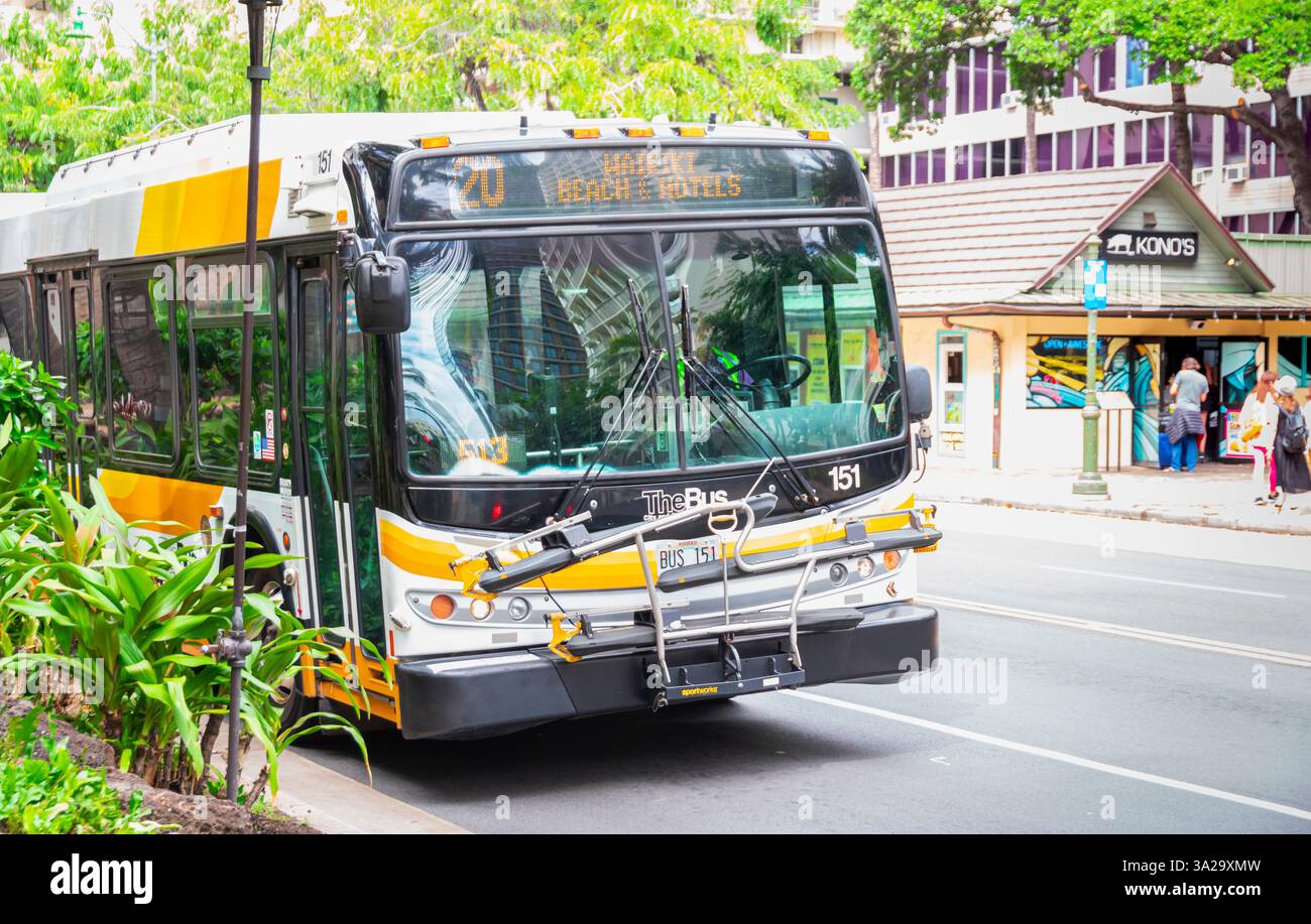 Oahu, Hawaii, USA - February 22, 2024 - TheBus provides affordable ...