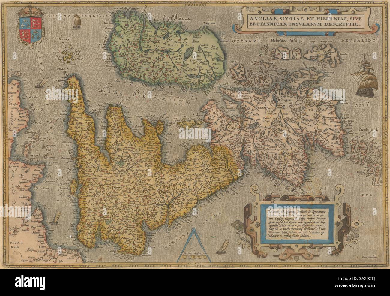 A cropped version of Abraham Ortelius’ 1588 map of Great Britain and ...