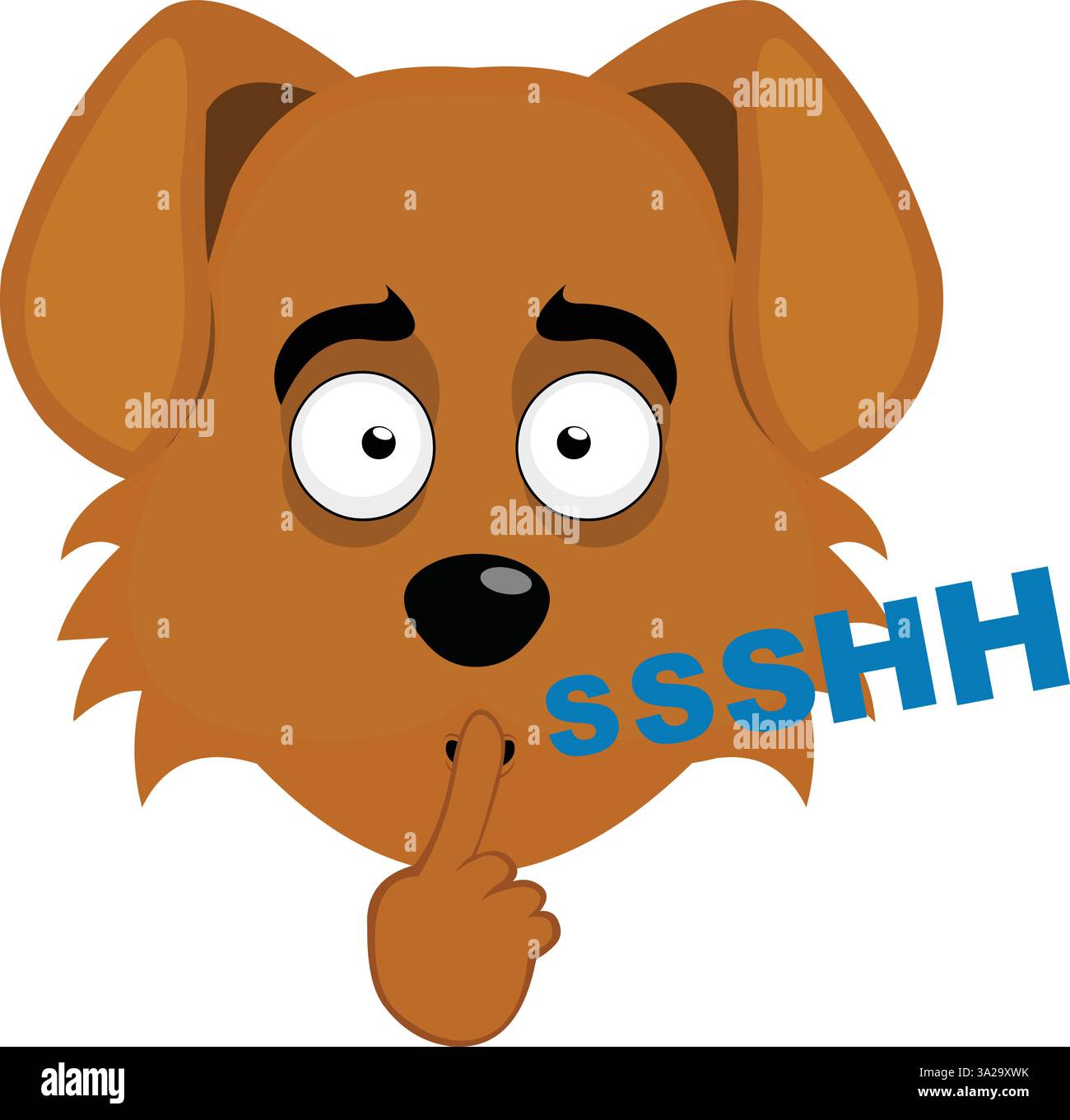 vector illustration emoji character face dog cartoon, asking for ...