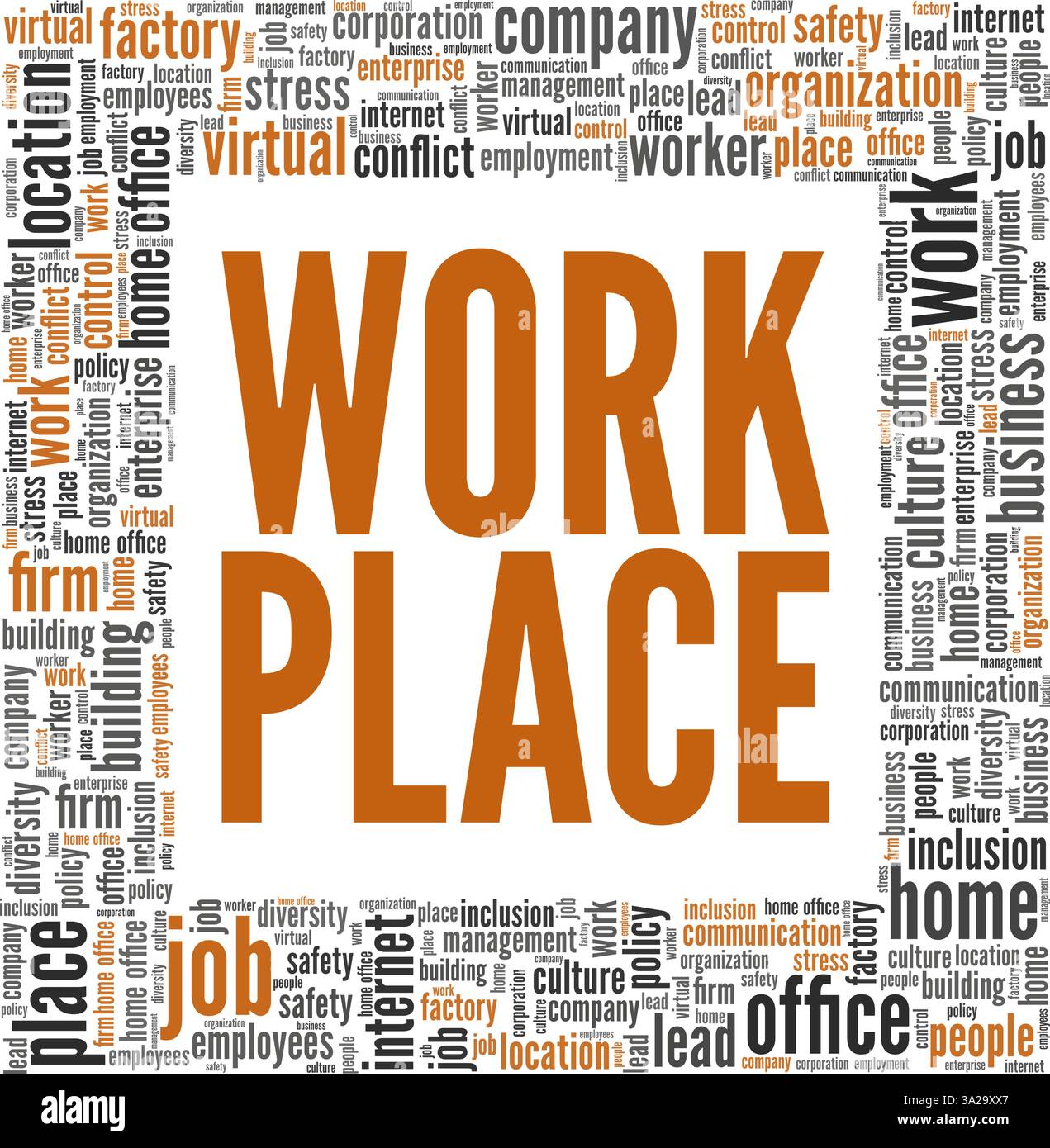 Workplace vector illustration word cloud isolated on a white background ...