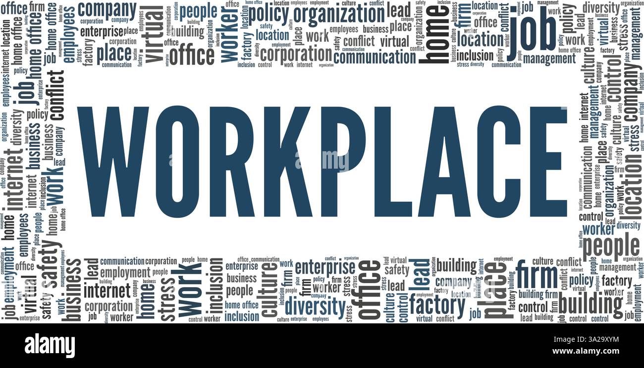 Workplace vector illustration word cloud isolated on a white background ...