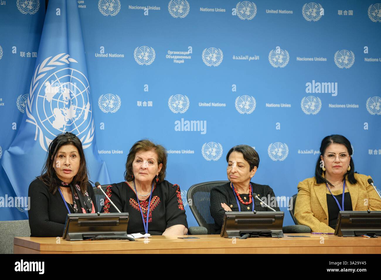 March 12, 2025, New York, New York, USA: (L-R) SAMIA MELKI, AMAL ...