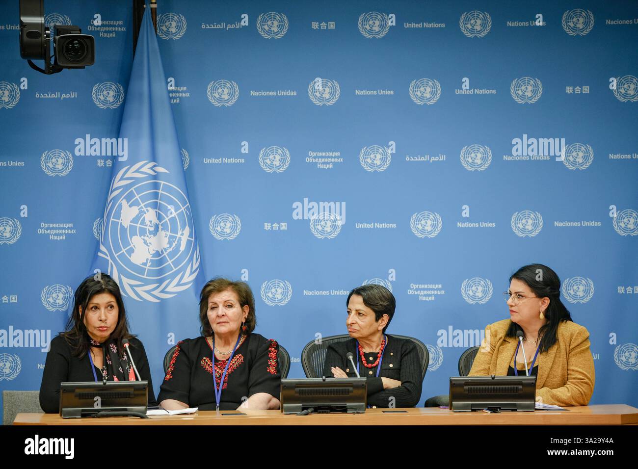 New York, New York, USA. 12th Mar, 2025. (L-R) SAMIA MELKI, AMAL ...