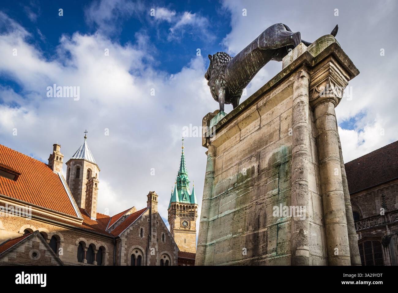 The Brunswick Lion in the Burgplatz, Braunschweig, Germany Stock Photo ...