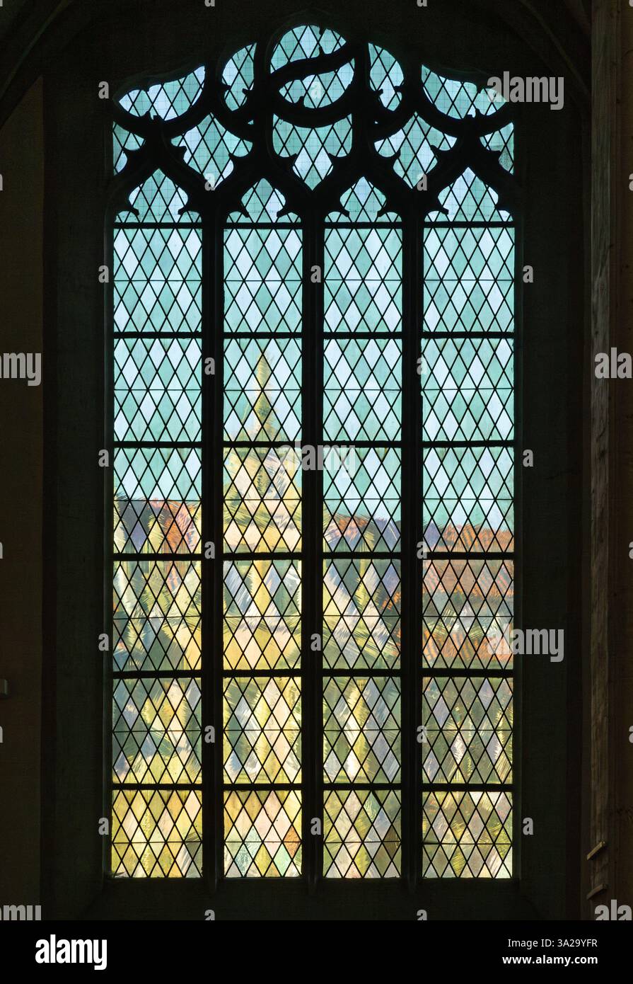 Braunschweiger Rathaus through a window of the Dom St. Blasii ...
