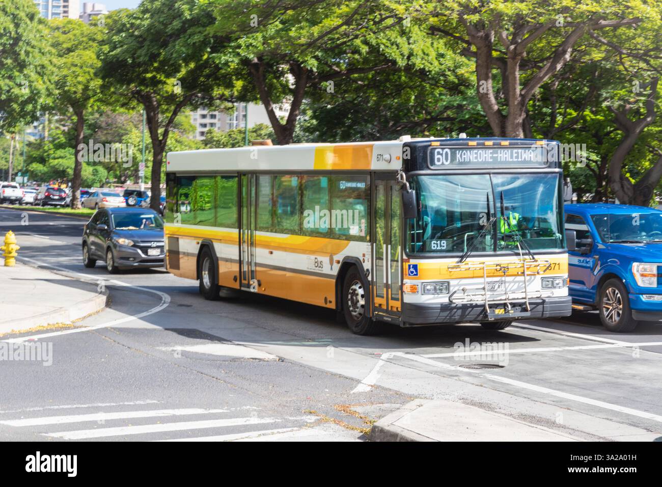 Oahu, Hawaii, USA - February 22, 2024 - TheBus provides affordable ...