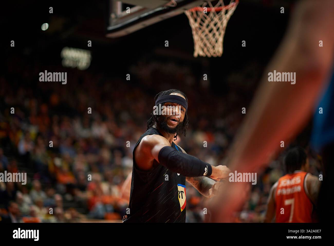 Zavier Simpson of U-BT Cluj Napoca at Pabellon Fuente de San Luis, (Valencia ). (Photo by ...