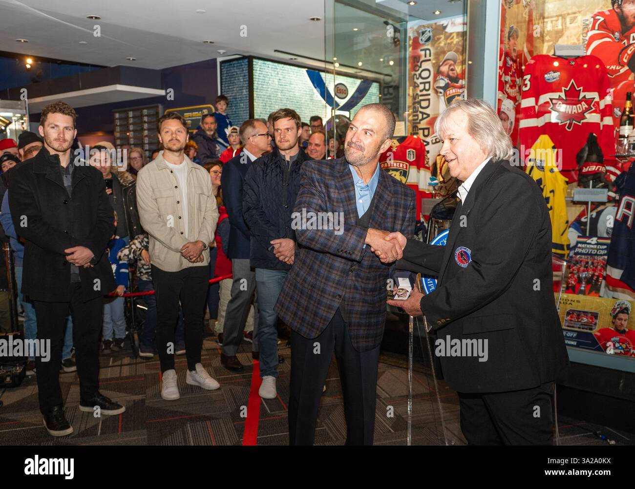 Florida Panthers members Matthew Tkachuk, left to right, Sam Reinhart ...