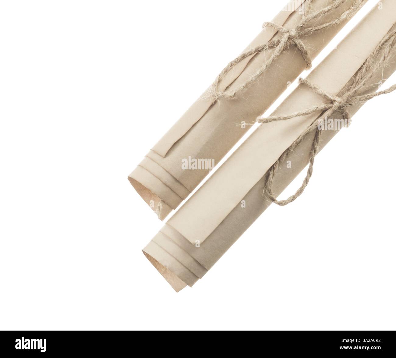 Set of vintage scrolls isolated on white Stock Photo - Alamy