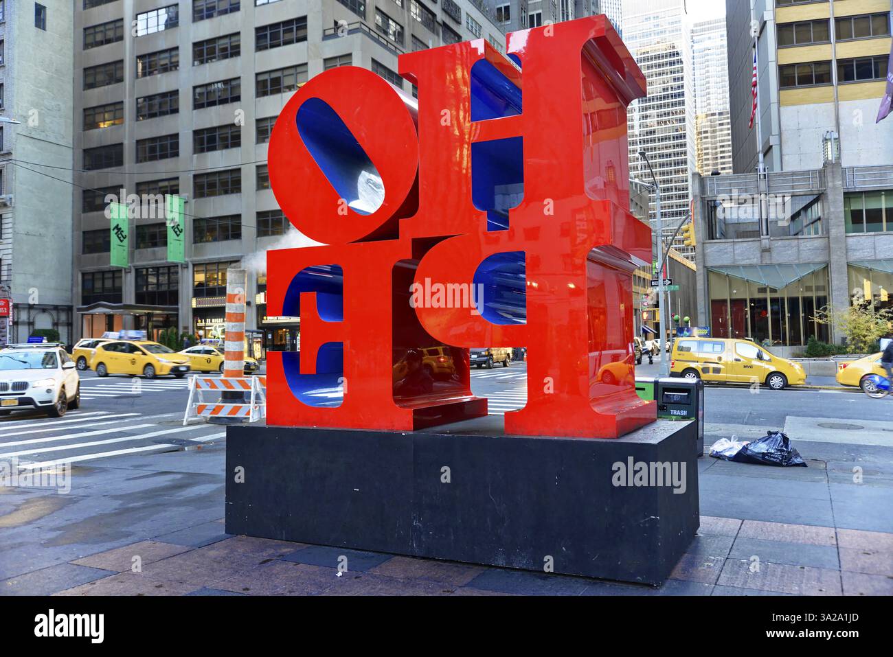 Manhattan, New York City, New York, USA, North America, Large red ...
